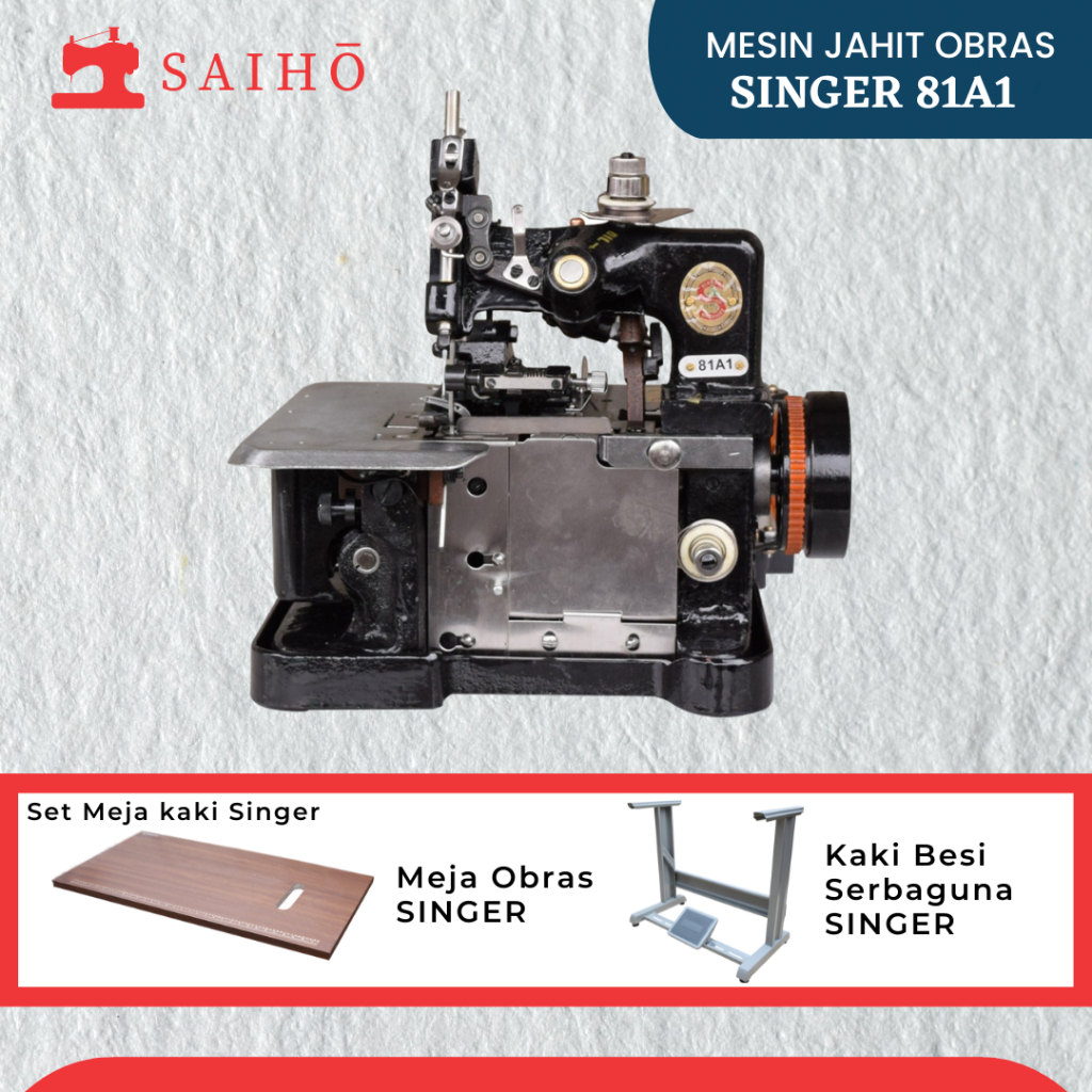 Jual Mesin Obras SINGER 81a1 FULLSET (dengan kaki meja) | Shopee Indonesia