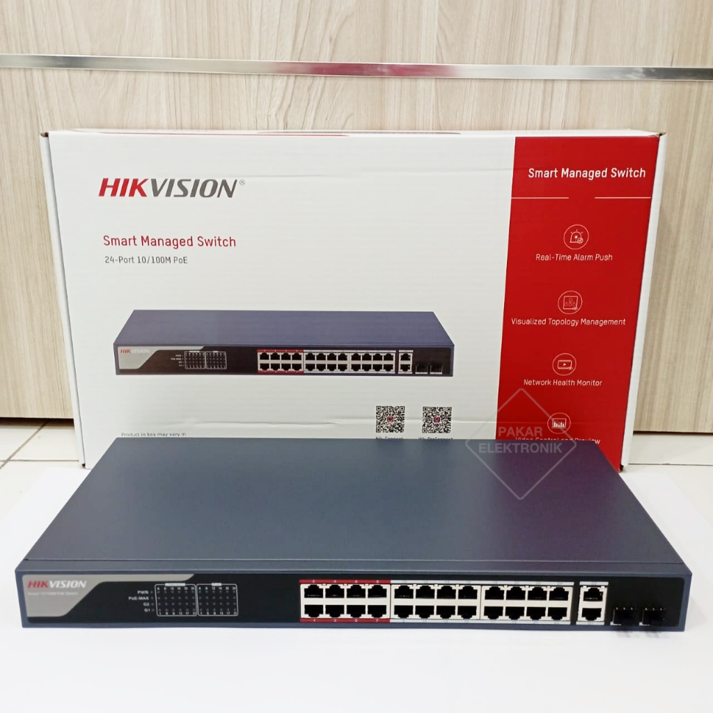 Jual Hikvision DS-3E1326P-EI Smart Managed 24 Port PoE Switch | Shopee ...