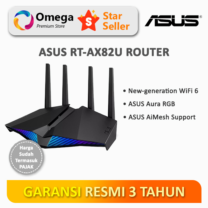 Jual ASUS RT-AX82U AX5400 V2 Dual Band WiFi 6 Gaming Router with AiMesh | Shopee Indonesia