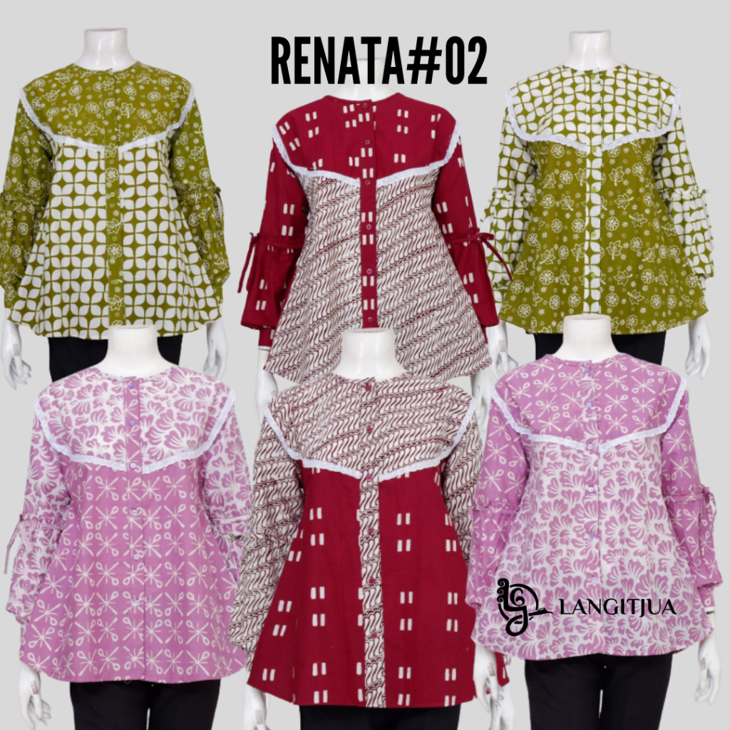 Jual Blus Renata 01 | Blouse Batik Renda Busui Friendly | Outfit Kerja ...