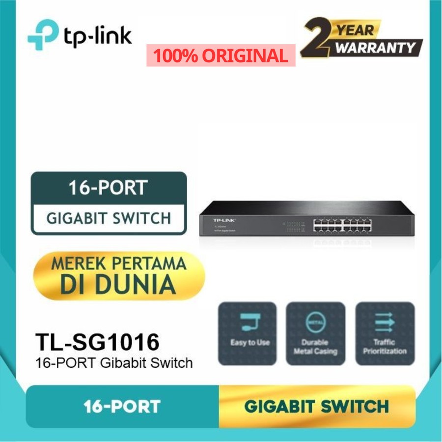 Jual Switch Hub Tp-link Switch TLSG1016 16-Port Gigabit Switch | Shopee ...