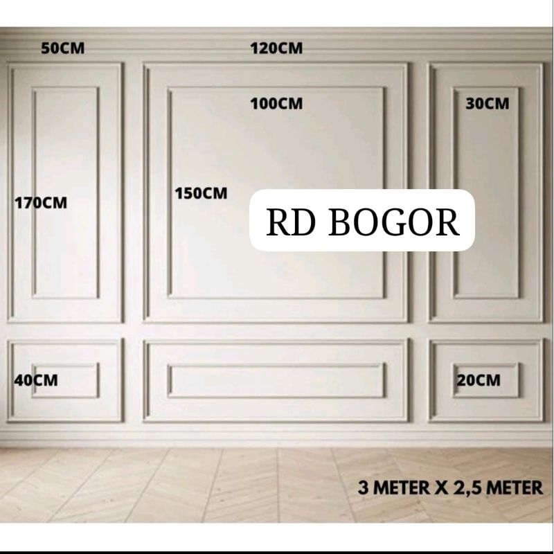 Jual Paket Set Wall Moulding PVC Double List Border Tempel Premium ...