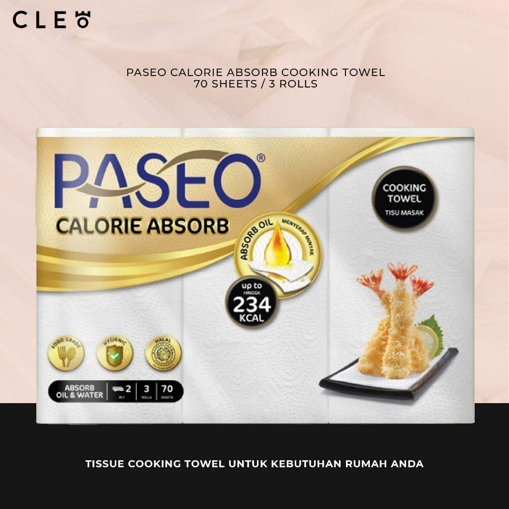 Jual Tissue Paseo Tissue Dapur Kitchen Towel Isi 3 Roll 70s | Shopee ...