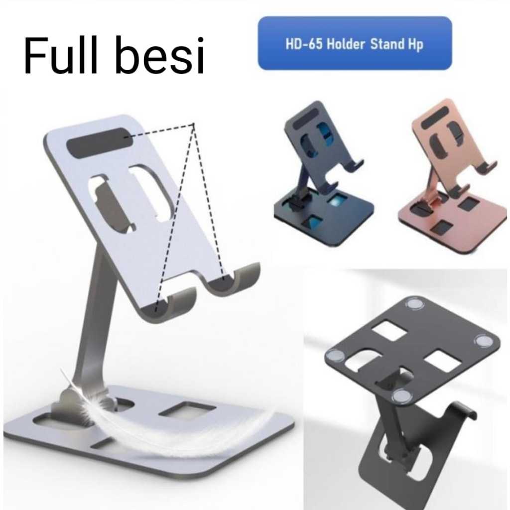 Jual Phone Holder Stand Hp HD-65 L-381 Full Besi Alumunium Super Kuat ...