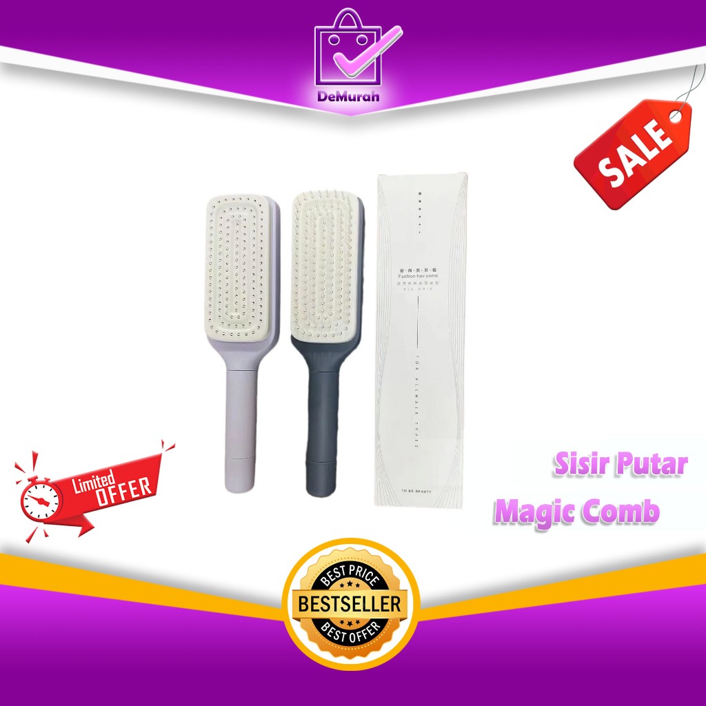 Jual Sisir Putar Magic Comb Sisir Praktis Membersihkan Rambut Rontok ...