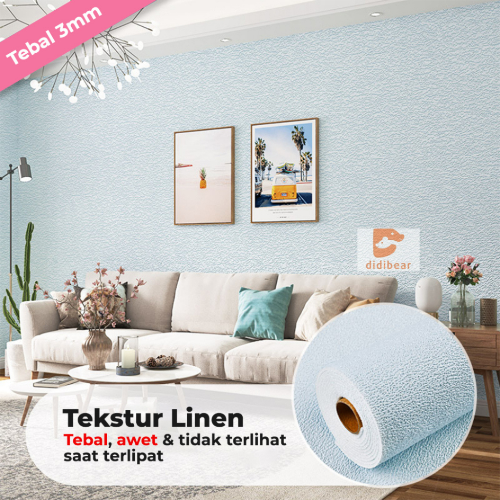 Jual Didibear Wallpaper Linen Roll | Wallpaper Dinding | Dekorasi Kamar ...