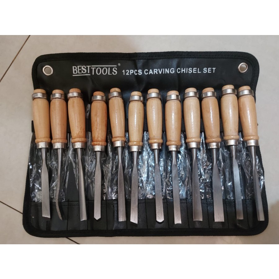 Jual Set Pisau Ukir Alat Pahat Kayu / Wood Carving Art Chisel Knife 12 ...