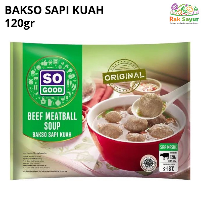 Jual Bakso Sapi Kuah 120gr So Good Frozen Food Rak Sayur Padang ...