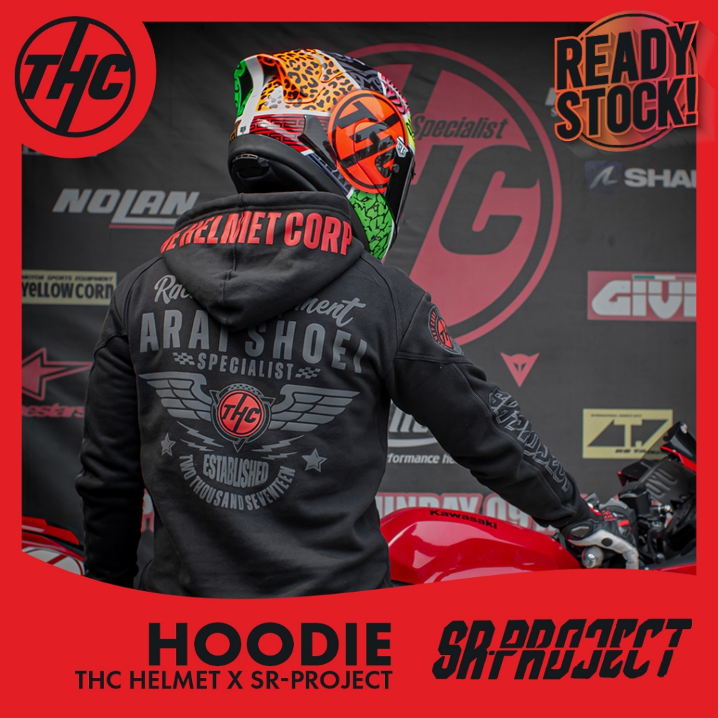Jual HOODIE THC HELMET X SR-PROJECT BLACK JAKET MOTOR RIDING APPAREL ...