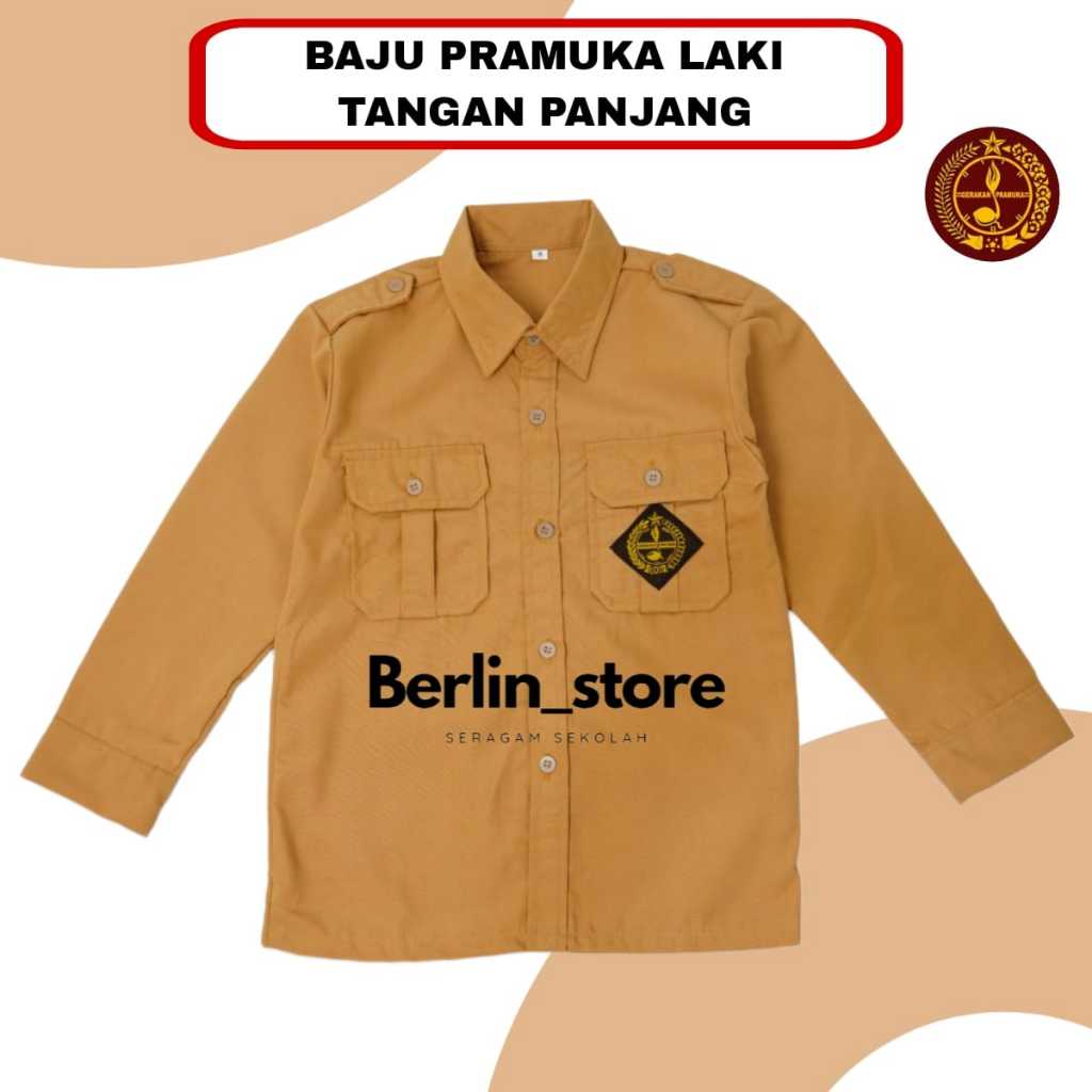 Jual Baju Pramuka laki Lengan Panjang Seragam Sekolah SD SMP SMA Baju Pramuka laki Penggalang ...