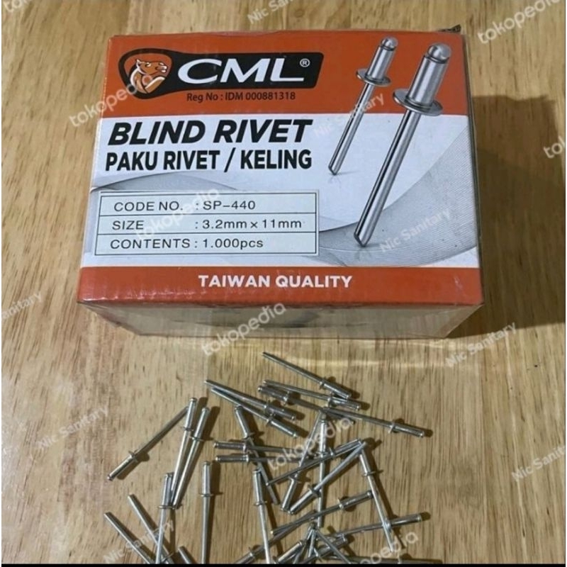 Jual paku rivet CAMEL 440 paku rivet 3,2 MM x 11 MM merk camel isi 1000 ...