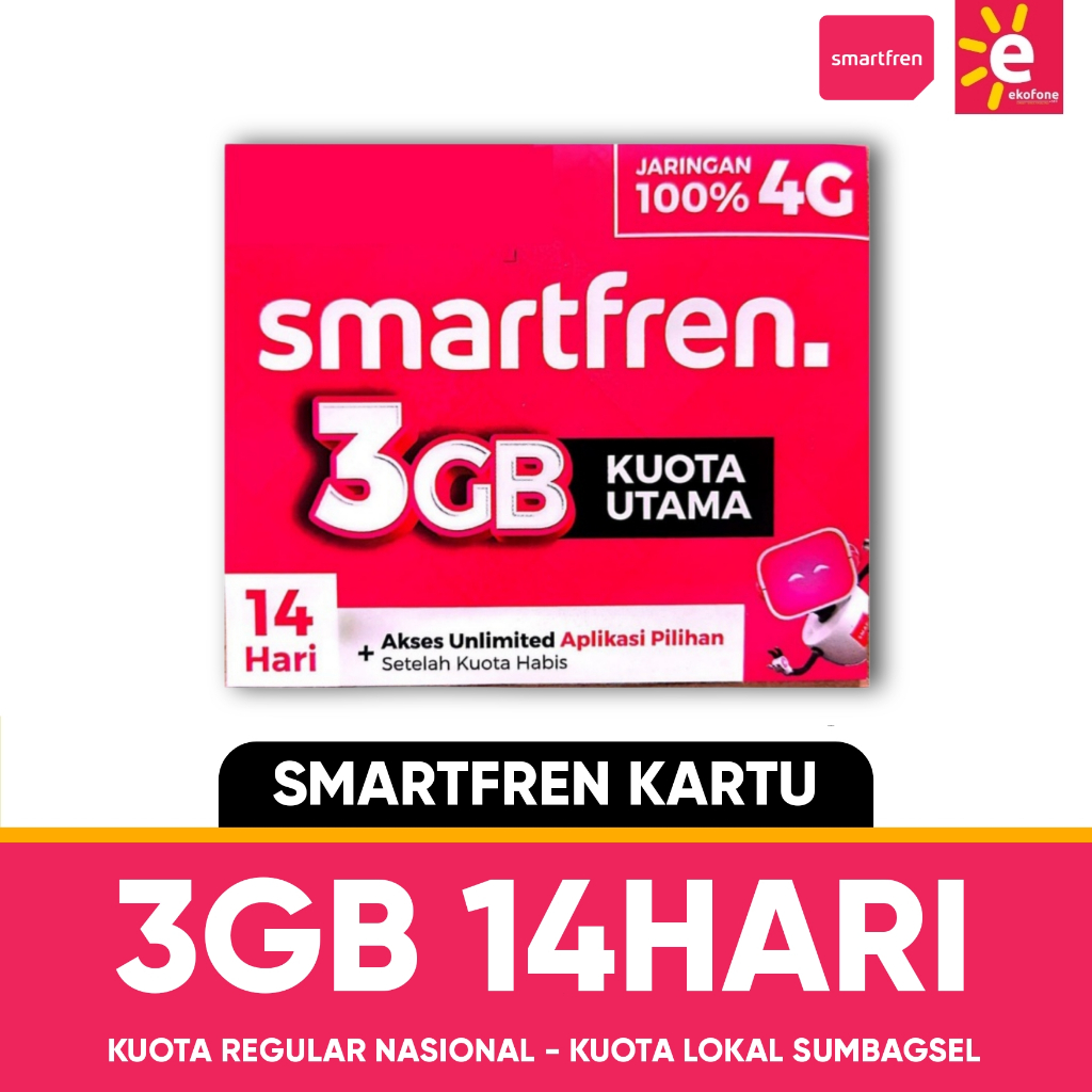 Jual SMARTFREN 3GB 14 HARI (KARTU) | Shopee Indonesia