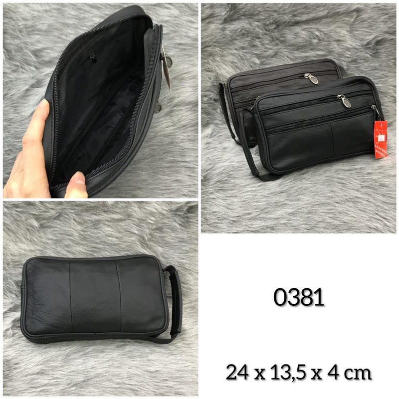 Jual HANDBAG 0381 PRIA / TAS TANGAN PRIA KULIT ASLI, AWET PEMAKAIAN ...
