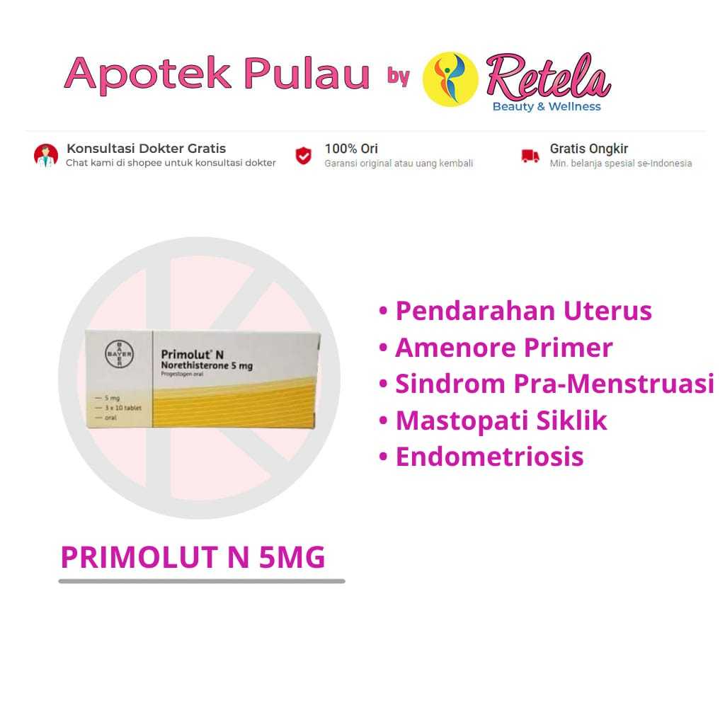 Jual PRIMOLUT N 5MG 15 TABLET | Shopee Indonesia