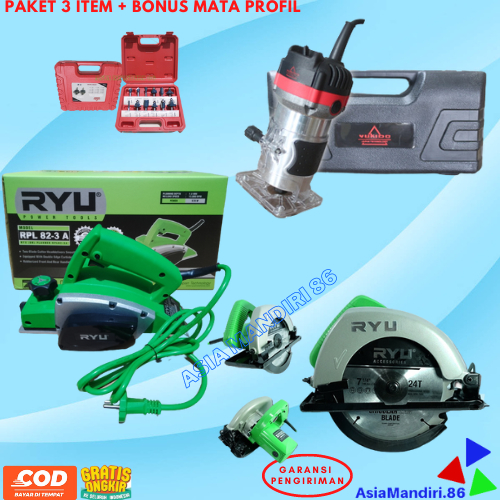 Jual PAKET 3 ITEM RYU Mesin Serut Kayu-RYU Mesin Circularsaw-Mesin ...