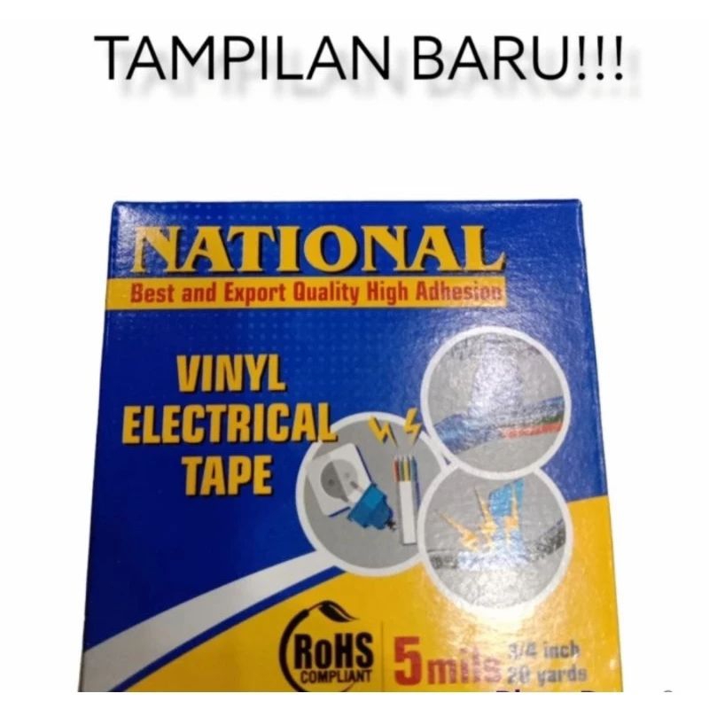 Jual ISOLASI PVC vinyl BESAR KABEL LISTRIK HITAM NATIONAL 3/4" 20 YARDS ...