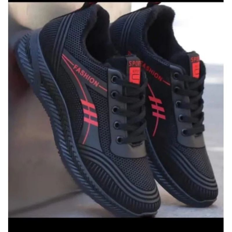 Jual sepatu joging sepatu running pria dan wanita fashione garis ...