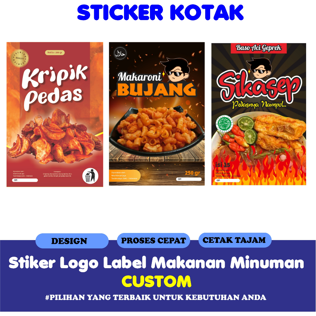 Jual Stiker Label Kemasan Stiker Jajanan Stiker Snack Stiker Pouch ...