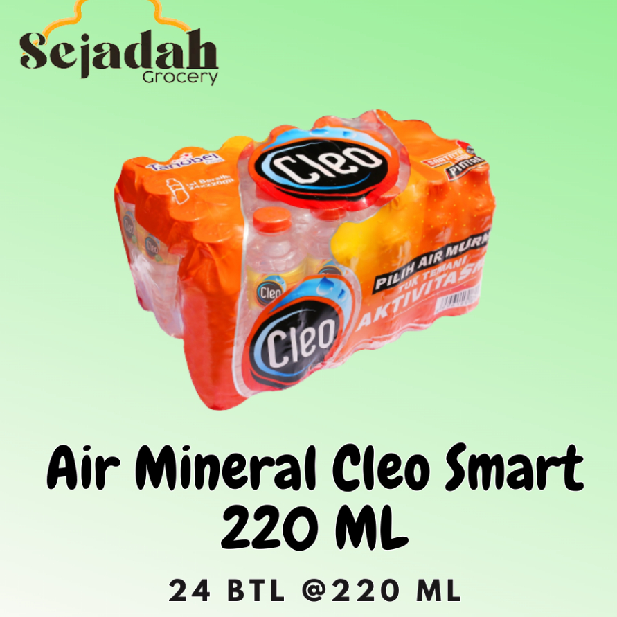 Jual SQJG7024 COD Cleo Botol Kecil Smart 220 ML (24) GOJEK ONLY | Shopee Indonesia