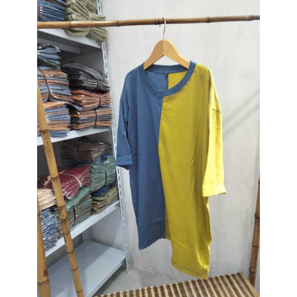 Jual kaos oblong kombinasi lengan pendek / oblong lengan pendek ...