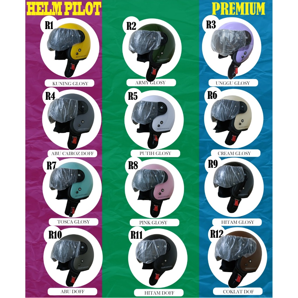 Jual HELM BOGO PILOT POLOS MURAH DEWASA SNI | Shopee Indonesia