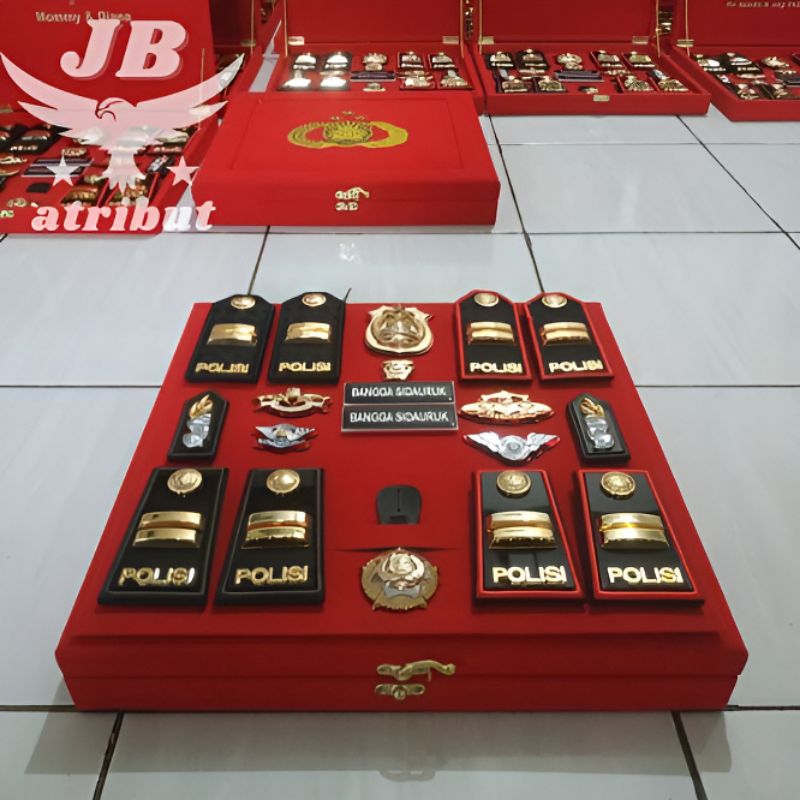 Jual pangkat polisi iptu PDH PDU sepaket set box custom | Shopee Indonesia