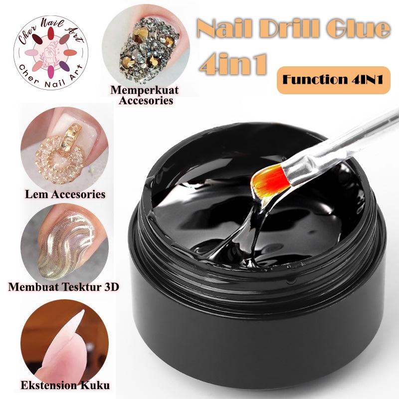 Jual [COD] ORI 100% Nail Glue Drill 4IN1 isi 15ml Lem Aksesories Nail Gel MISSCHEERING VISCOSE ...