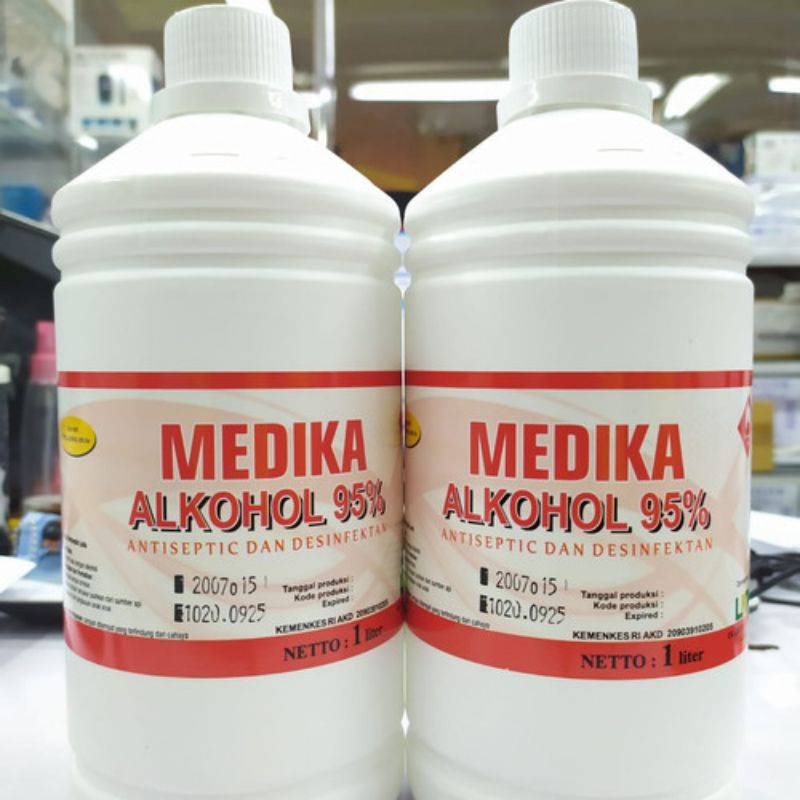 Jual Alkohol Medika 95% 1L Antiseptik / Alcohol Medica Food & Medical ...
