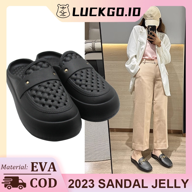 Jual Sandal wanita kekinian vintage premium EVA Sendal slop wanita ...