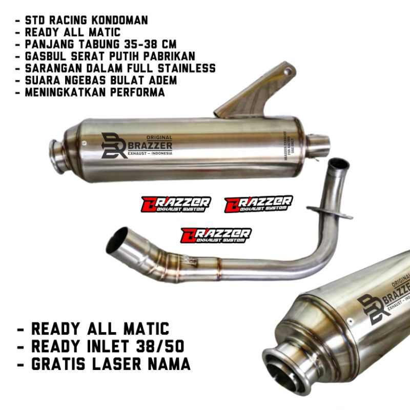 Jual knalpot standar racing kondoman Nmax Aerox pcx Vario adv Lexi Xmax ...