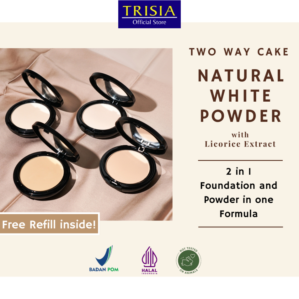 Jual Trisia Two Way Cake "Natural White Powder" buy 1 TWC get 1 free ...