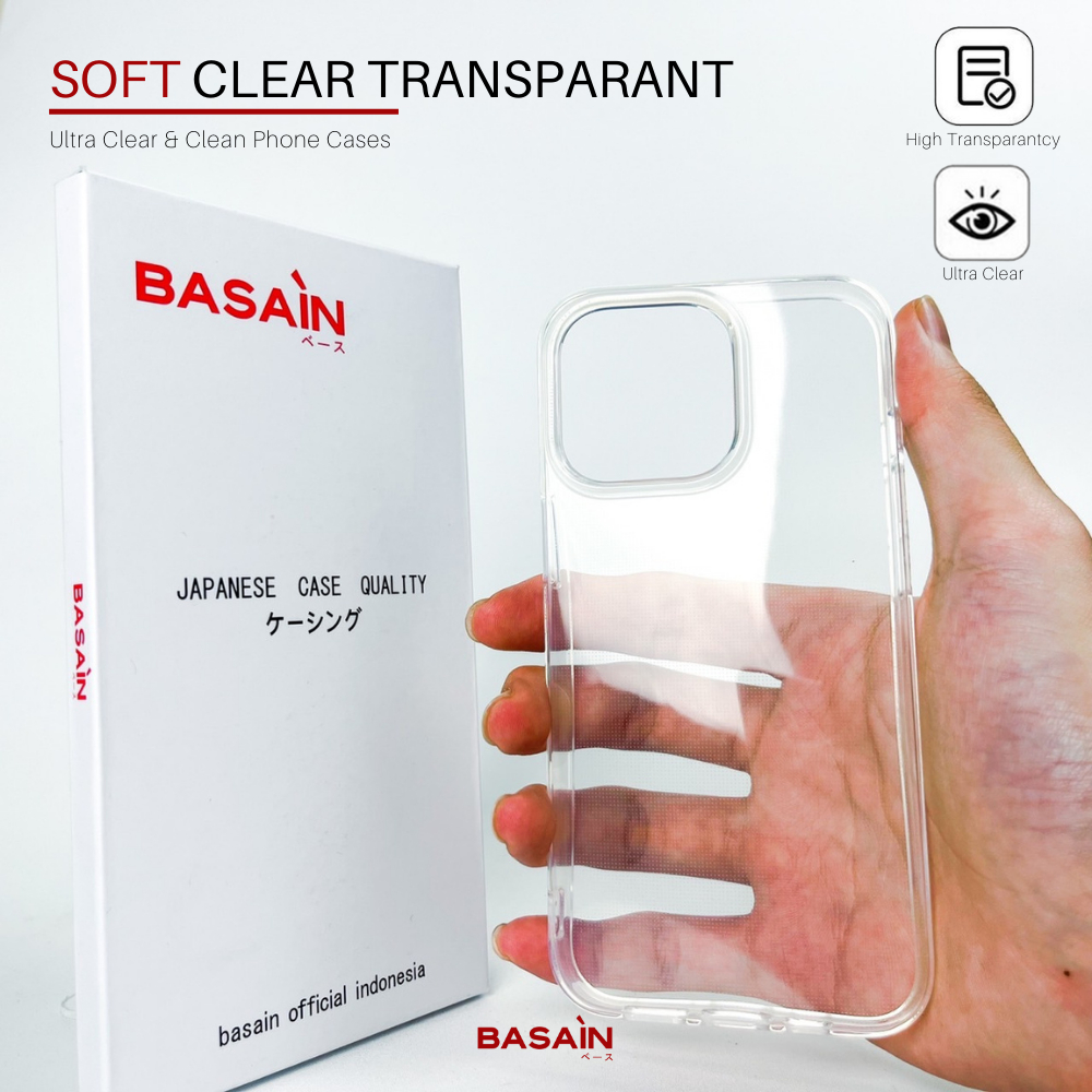 Jual BASAIN Casing iPhone 15/Plus/Pro/Pro Max Clear Transparant Case ...