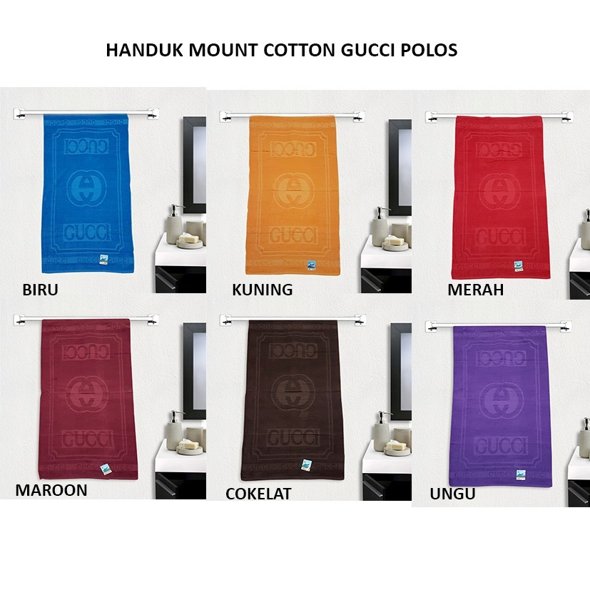 Jual Handuk Mandi Mount Cotton Gucci Polos | Shopee Indonesia