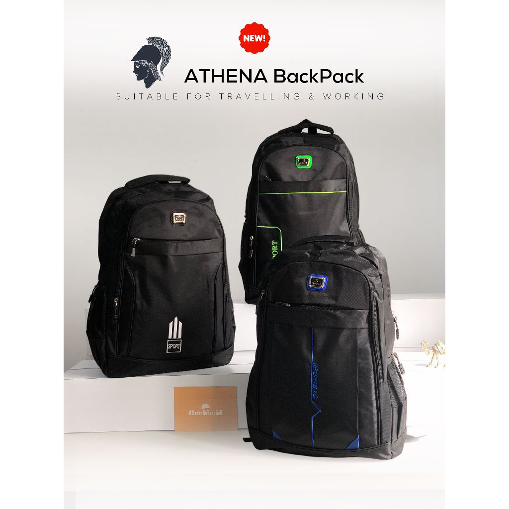 Jual ATHENA BACKPACK IMPOR NILON SEMI PARASUT SLOT LAPTOP BAGIAN DALAM ...