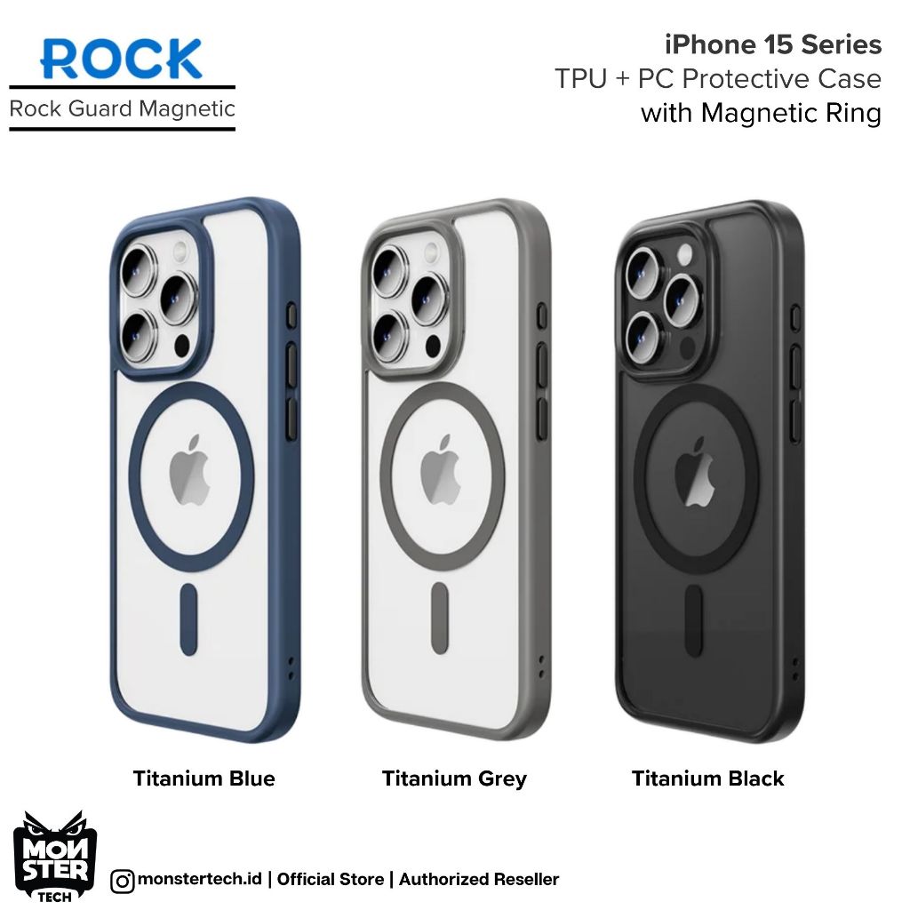 Jual ROCK Guard Magnetic Transparent Series Case for iPhone 15 Pro Max ...