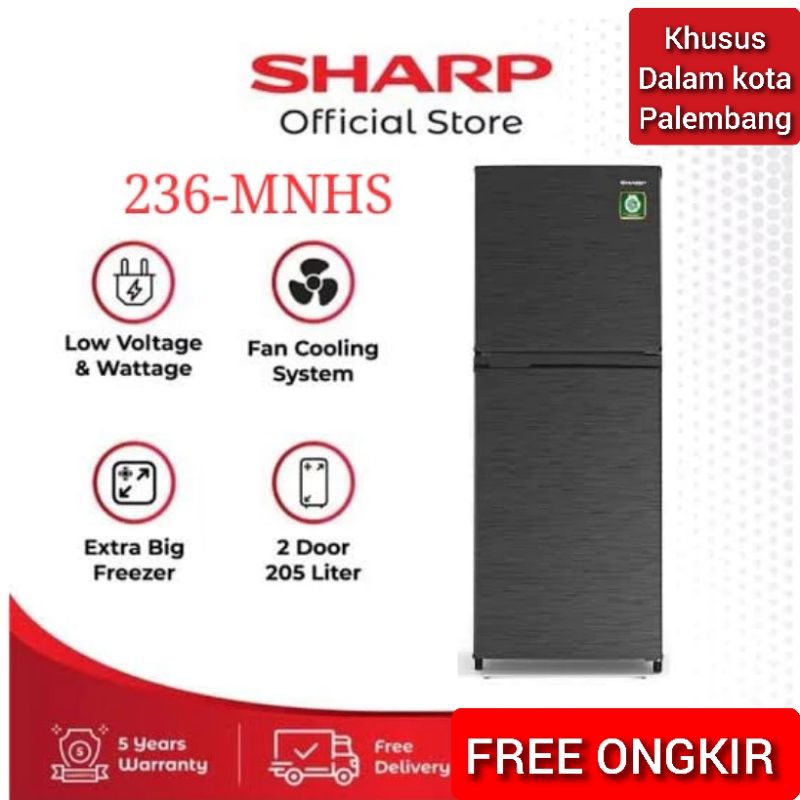 Jual KHUSUS PALEMBANG KULKAS 2 PINTU SHARP SJ 236MNHS TANPA SALJU ...