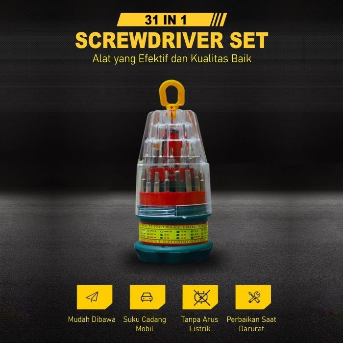 Jual Obeng Set Mini Screwdriver Magnetic 3 In 1 - Obeng Set Service ...