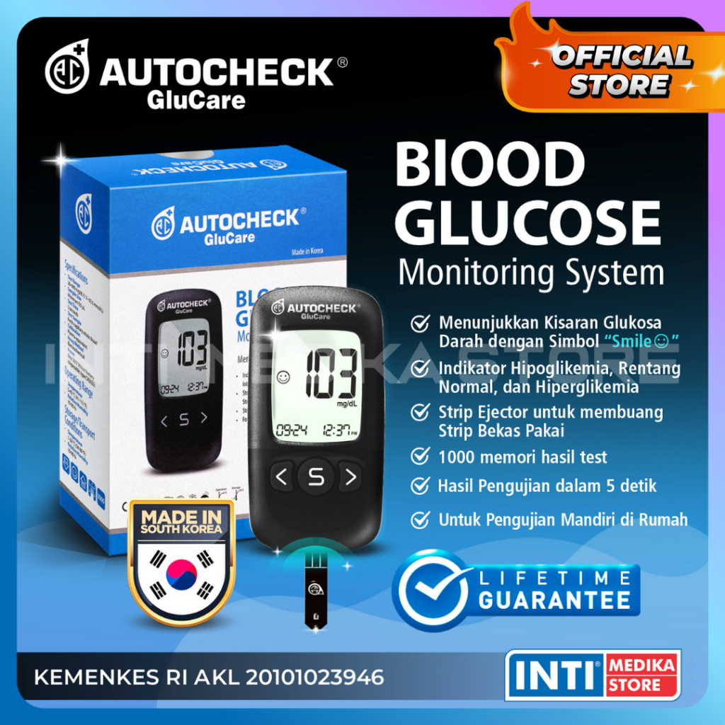 Jual AUTOCHECK - Alat Cek Gula Darah Autocheck Glucare | Alat Cek ...