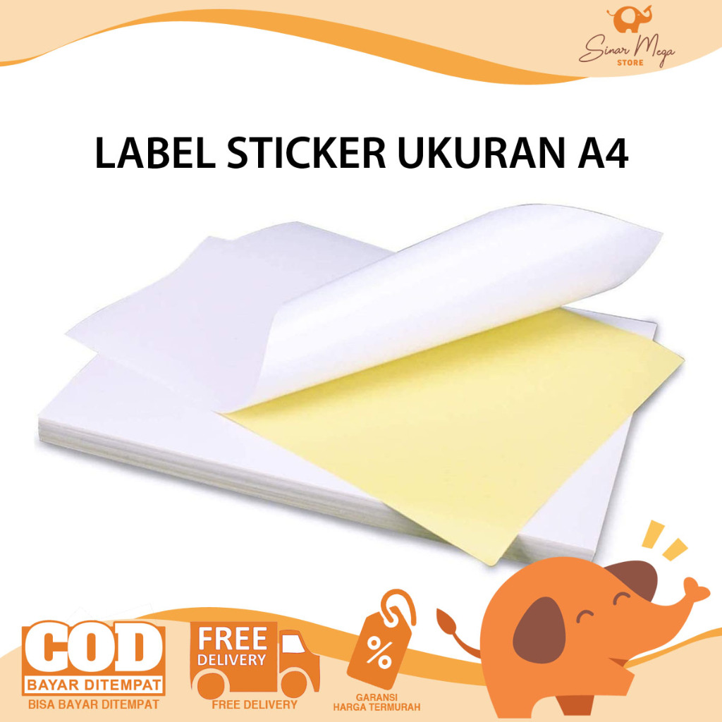 Jual Label Ukuran A4 Isi 10 Lembar Kertas Sticker Stiker Murah | Shopee ...
