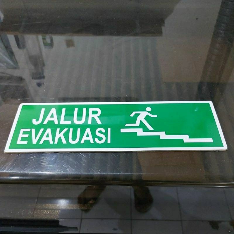 Jual Sign Rambu Akrilik Jalur Evakuasi/Stiker Akrilik Sign Jalur ...
