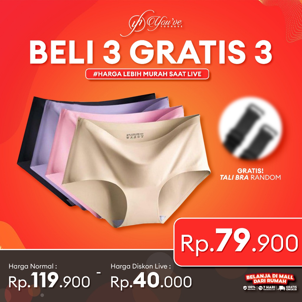 Jual YOUHAVE PAKET 6 PCS CELANA DALAM SEAMLESS CD SEAMLESS PANTY C920 ...