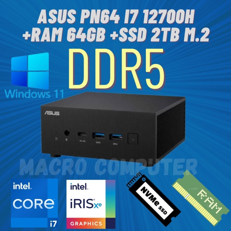 Jual MINI PC ASUS i7 GEN 12 FULLSET +WIN 11 +RAM +SSD | ASUS PN64 i7 ...