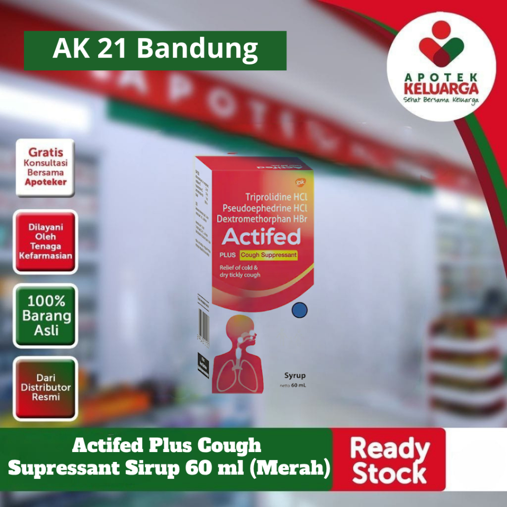 Jual Actifed Plus Cough Supressant Sirup 60 ml (Merah) #FLU DAN BATUK ...