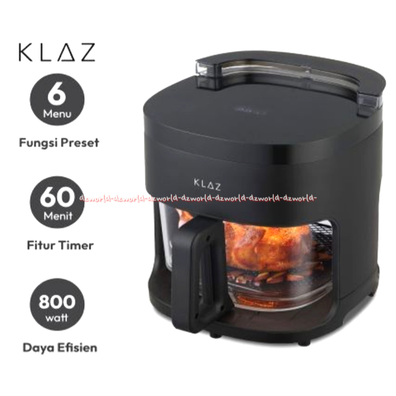 Jual Klaz Air Fryer 4.2Liter Glass Digital Kemasan Kaca Warna Hitam Alat Penggoreng Tanpa Minyak ...