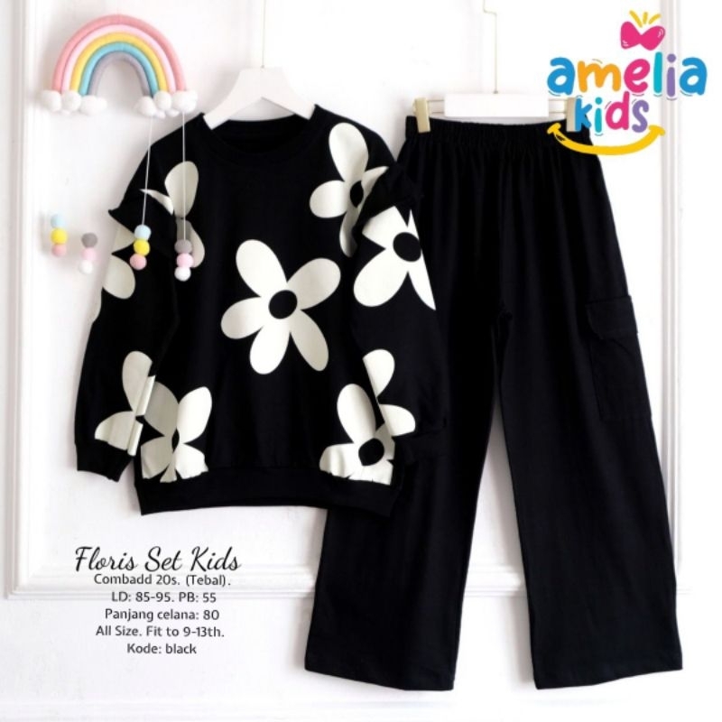 Jual Floris set kids setelan anak remaja bahan kaos by amelia | Shopee ...