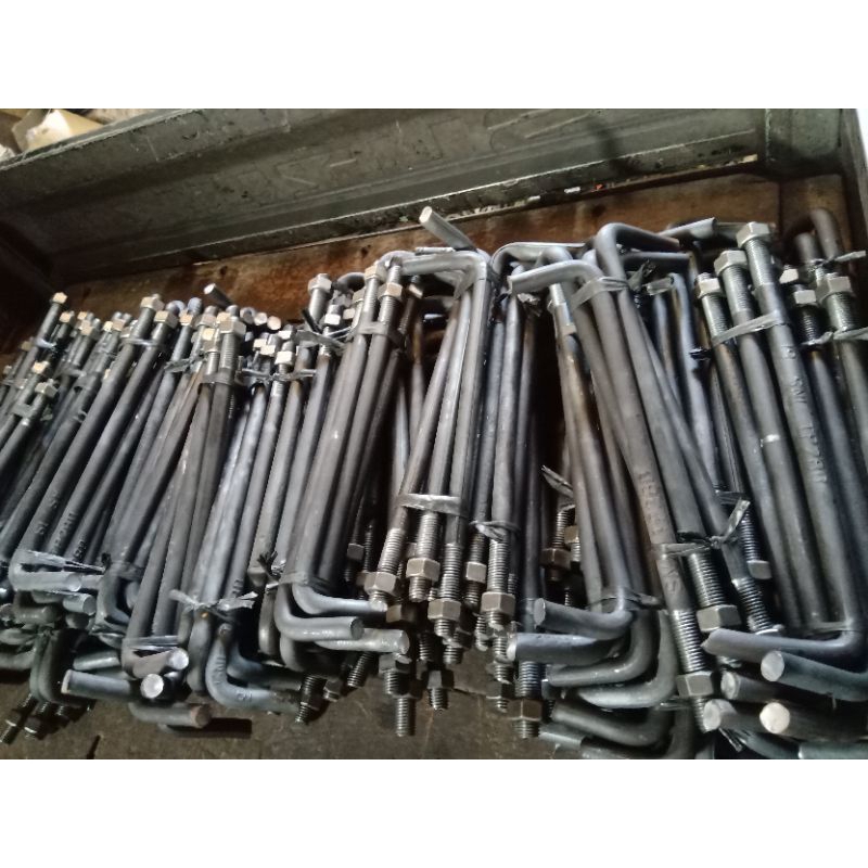 Jual baut angkur angker anchor bolt L m19 19 mm 19mm ( 3/4 ) x 40 cm ...