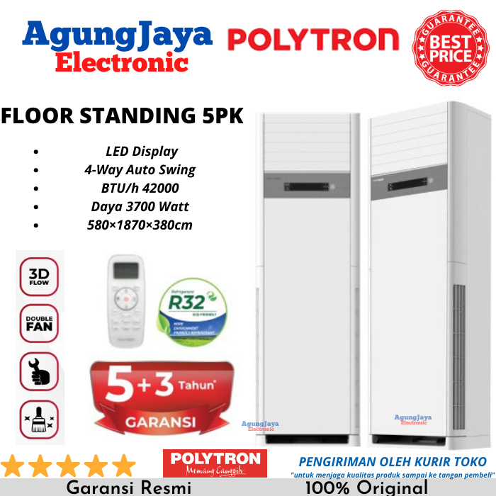 Jual AC FLOOR STANDING POLYTRON PSF-5032 5 PK TURBO R32 5PK UNIT ONLY ...
