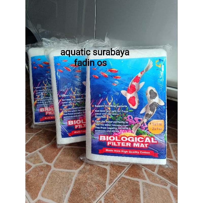 Jual KAPAS BIOLOGICAL FILTER MAT 1X1 M KAPAS BUSA FILTER KOLAM TEBAL 3 ...