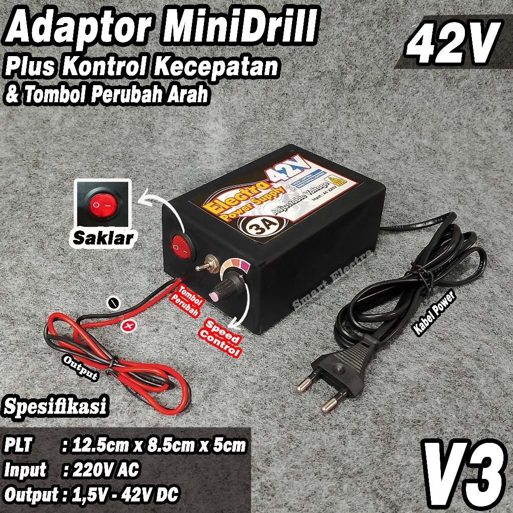 Jual Adaptor Dc 42V Adjustable (PengaturKecepatan) & Perubah Arah Plus ...