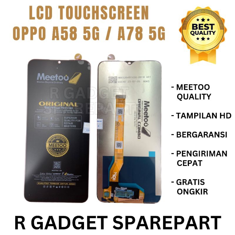 Jual LCD TOUCHSCREEN OPPO A58 5G / A78 5G LCD FULLSET ORIGINAL MEETOO ...